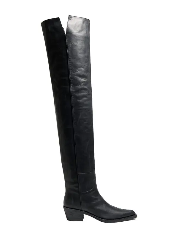 Khaite Clive Over-the-knee Leather Boots - Black