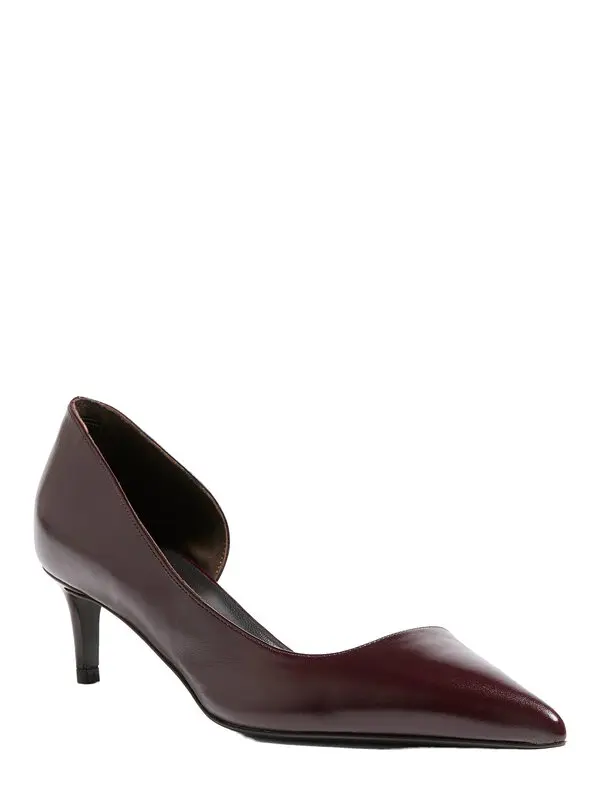 Khaite Jett D'orsay Leather Pumps - Burgundy