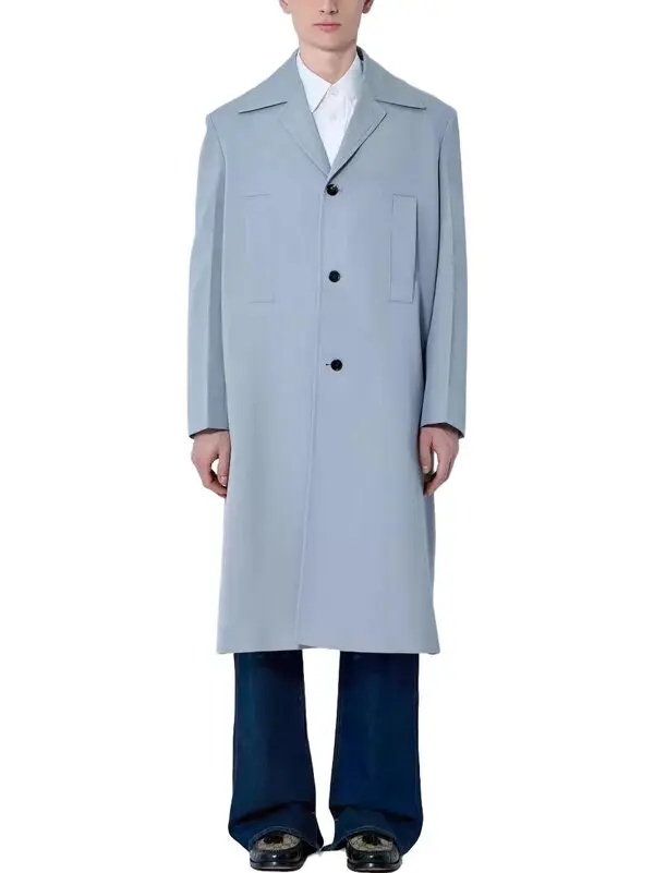 Gucci Notched-lapel Wool Coat - Grey