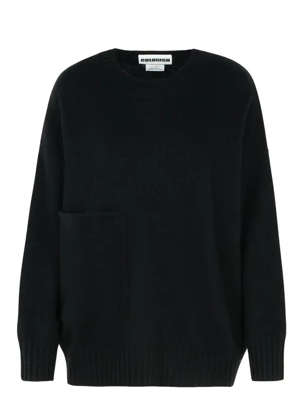 COLORUSH Ziggy Boyfriend Cashmere Blend Sweater - Black