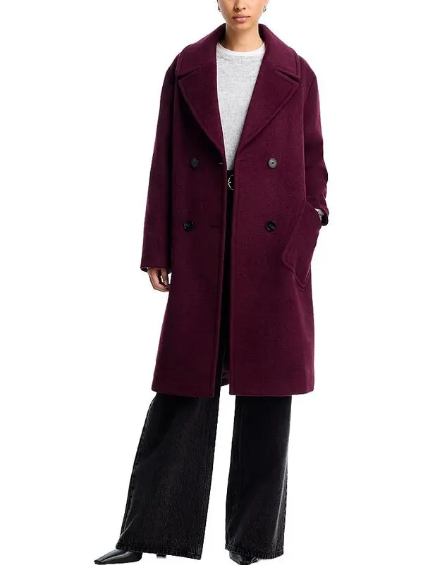 Aqua Double Breasted Coat - Cherry Lacquer