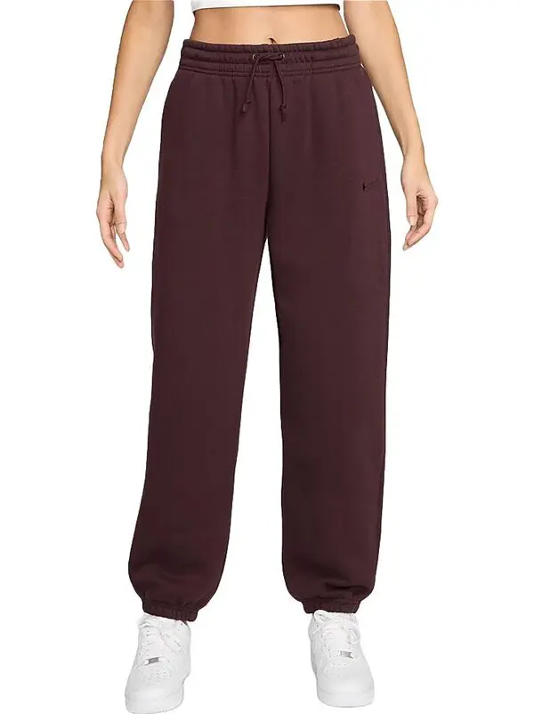 Nike Phoenix Fleece High Rise Oversized Pants - Burgundy