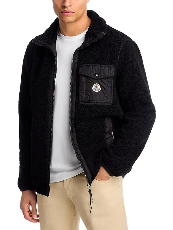 Moncler Zip Up Cardigan - Black