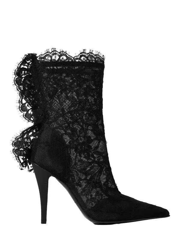 Alexander McQueen Heron Lace Boots - Black