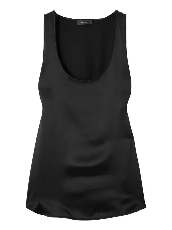 Wardrobe.NYC Silk-satin Tank - Black