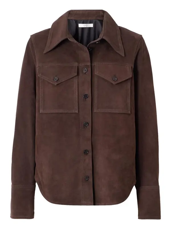 Co Suede Button-up Shirt - Brown