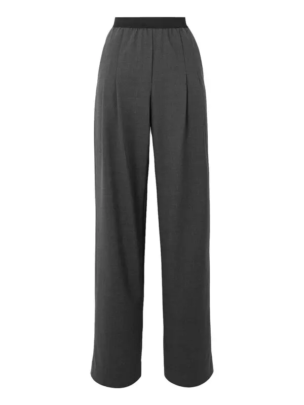 Loulou De Saison Niro Pleated Straight-leg Pants - Gray