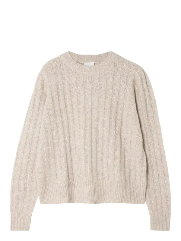 ALLUDE Ribbed Cashmere And Silk-blend Sweater - Neutrals