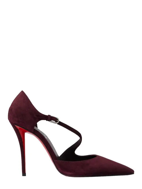 CHRISTIAN LOUBOUTIN Miss Ziggyta 100 Suede Pumps - Purple