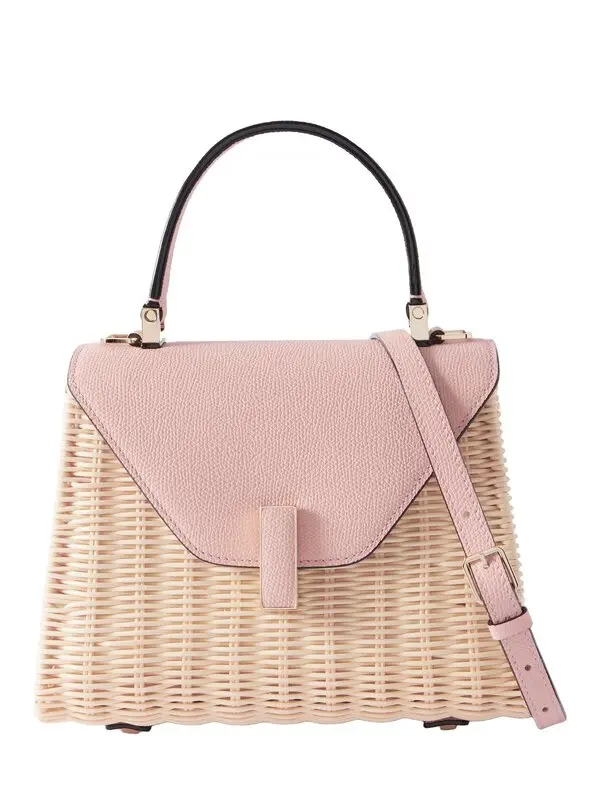 VALEXTRA Iside Mini Rattan Tote - Pink