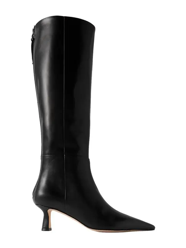 AeydĒ Rhea Leather Knee Boots - Black