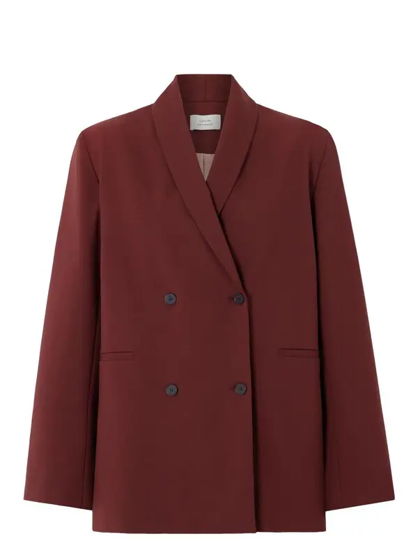 Loulou De Saison Sancia Wool-blend Blazer - Burgundy