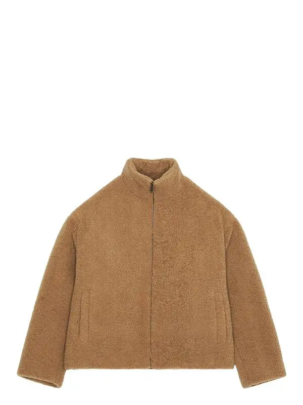 DARKPARK Devin Faux Shearling Dropped Shoulder Jacket - Camel