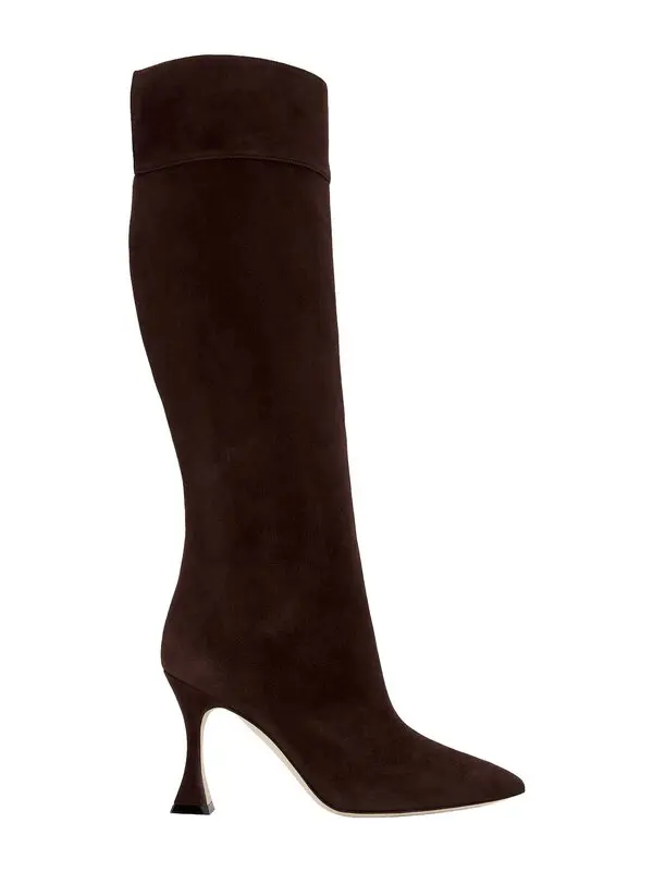 Manolo Blahnik Miralonepla 90 Boots - Dark Brown