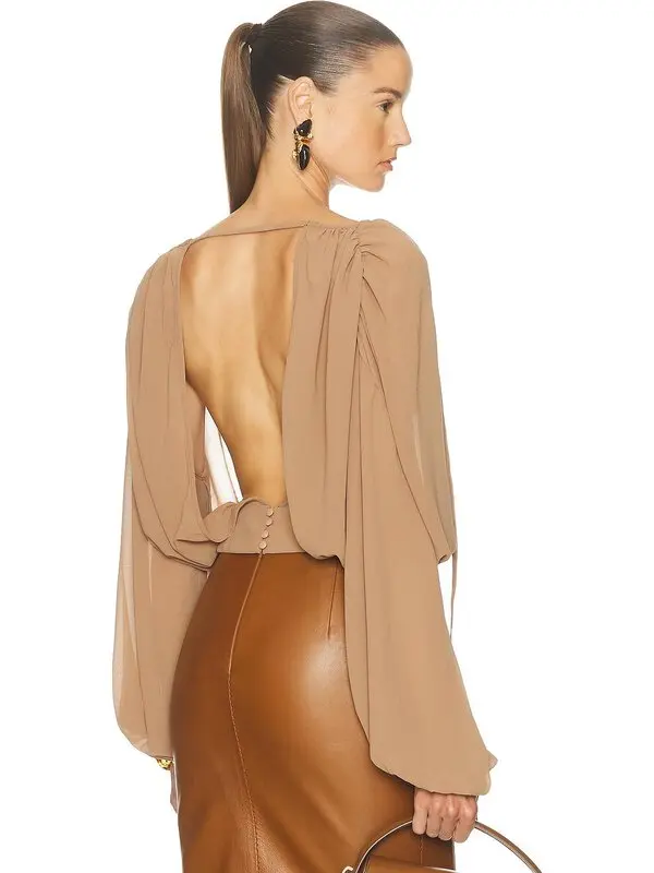 Lpa Davina Blouse - Mocha Brown