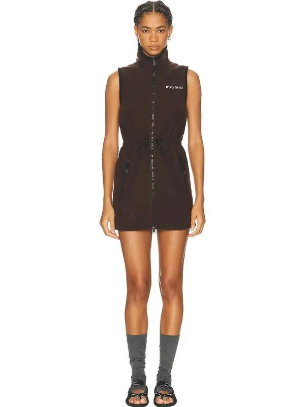 Miu Miu Sleeveless Mini Dress - Ebano