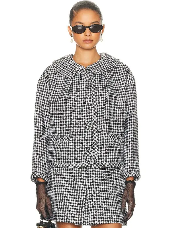 Marc Jacobs Gingham Tweed Jacket - Black Multi
