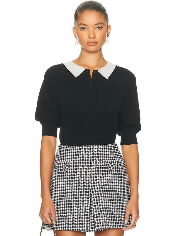 Marc Jacobs Trompe Loeil Polo Top - Black