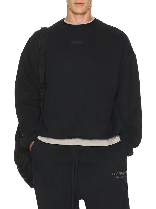 Fear Of God Modern Fit Fleece Crewneck - Jet Black