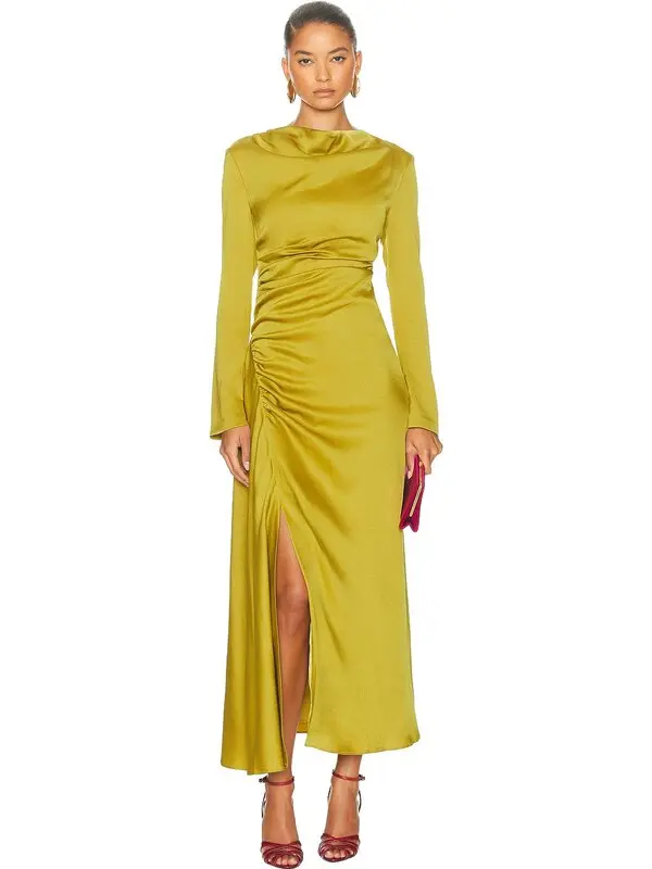 Simkhai Odess Long Sleeve Midi Dress - Pear
