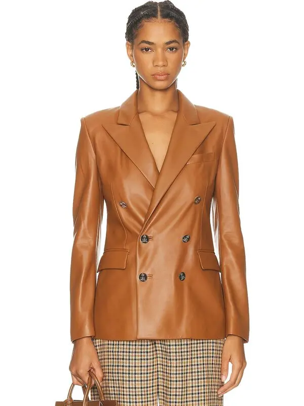 Ralph Lauren Camden Leather Blazer - Light Toffee