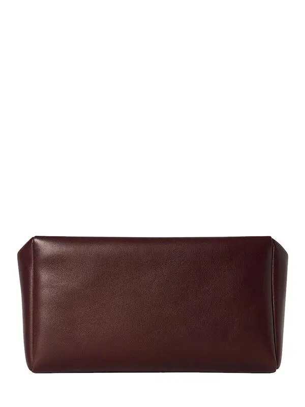 THE ROW Squared Compact Clutch - Burgundy Ans