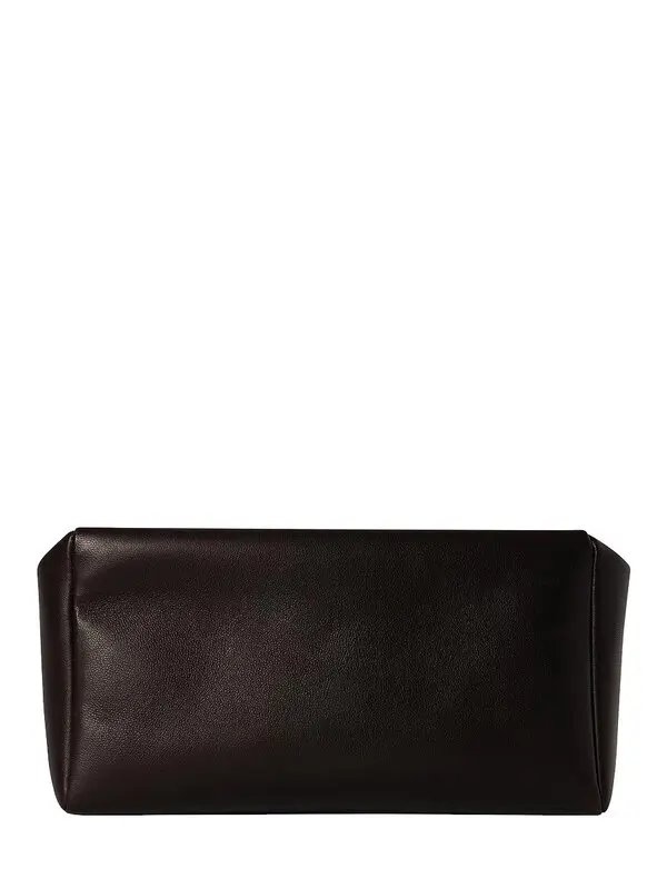 THE ROW Squared Compact Clutch - Dark Brown Ans