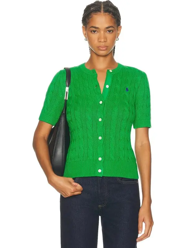 Polo Ralph Lauren Short Sleeve Crewneck Cardigan - Preppy Green