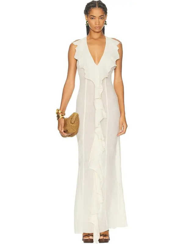 TG BOTANICAL Josephine Maxi Dress - Off White