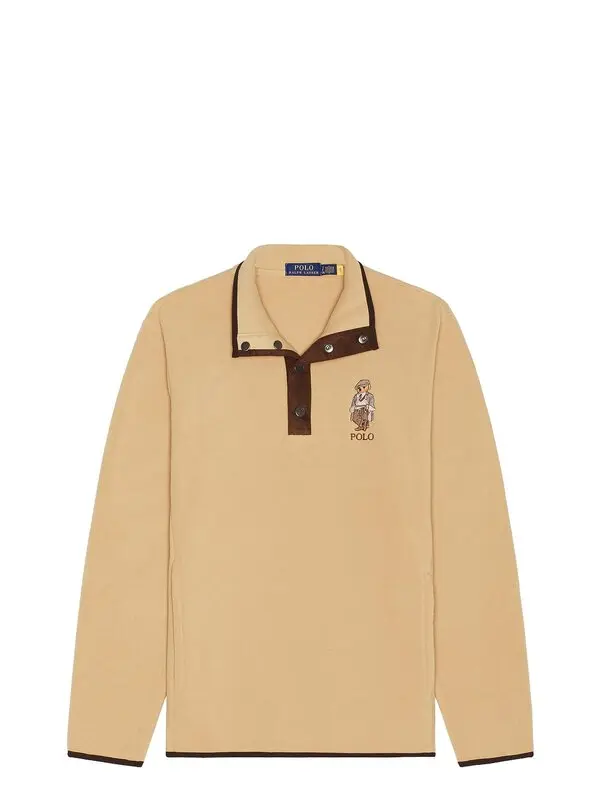 Polo Ralph Lauren Fleece Heritage Bear Mockneck Sweatshirt - Camel