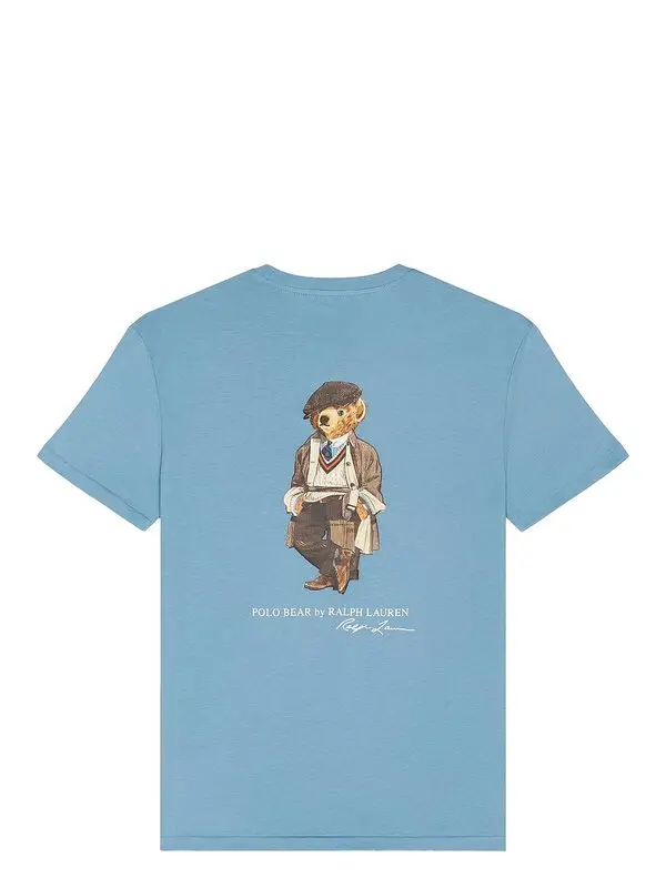 Polo Ralph Lauren Short Sleeve Graphic Heritage Bear T-shirt In Blue - Hatteras Blue