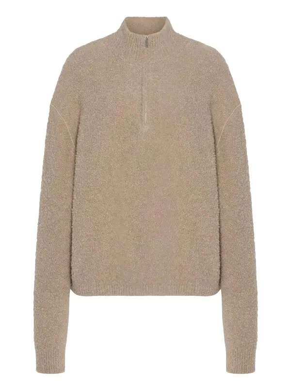 THE ROW Lethara Sweater In Cashmere, Alpaca, And Silk - Beige