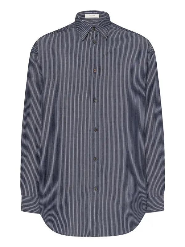 THE ROW Miller Shirt - Blue White Stripe