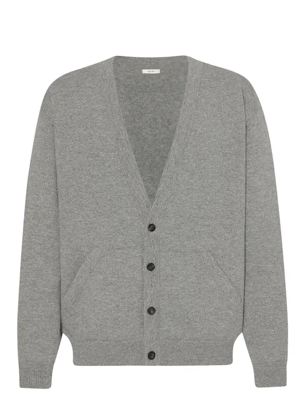 THE ROW Vonn Cardigan In Cashmere - Grey Melange