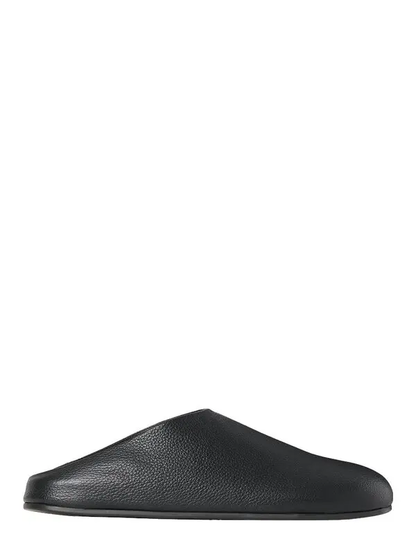 THE ROW Hudson Leather Slides - Black