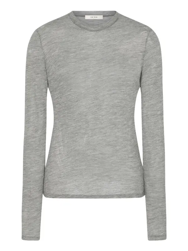 THE ROW Iverness Top In Cashmere - Grey Melange
