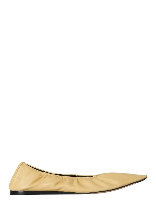 THE ROW Liisa Leather Flat Shoe - Light Mustard