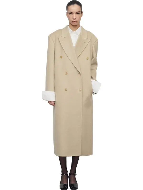 THE ROW Hariet Cashmere Coat - Light Pebble