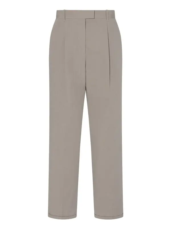 THE ROW Neriah Pant In Cotton And Silk - Silt