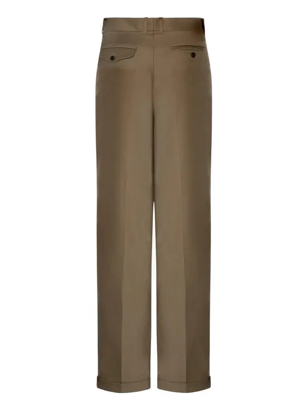 THE ROW Sorina Virgin Wool Pant - Military Beige