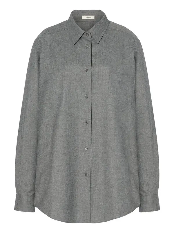 THE ROW Pino Shirt In Virgin Wool - Grey