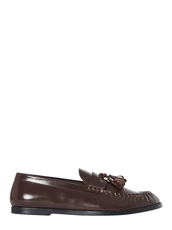 THE ROW Leather Loafer - Espresso