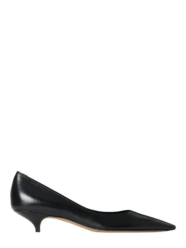 THE ROW Liisa Kitten Two Leather Heel - Black