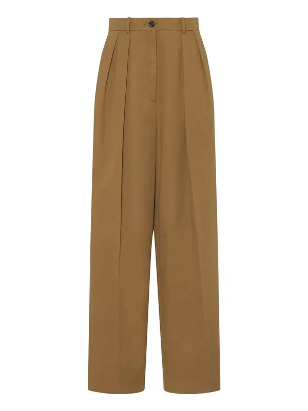 THE ROW Igor Cotton And Cashmere Pant - Dark Sand
