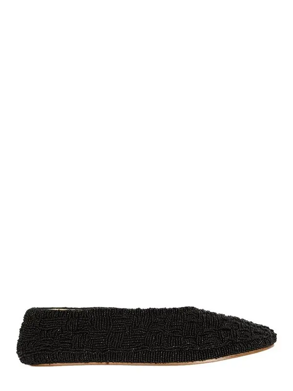 THE ROW Embroidered Stella Slipper - Black