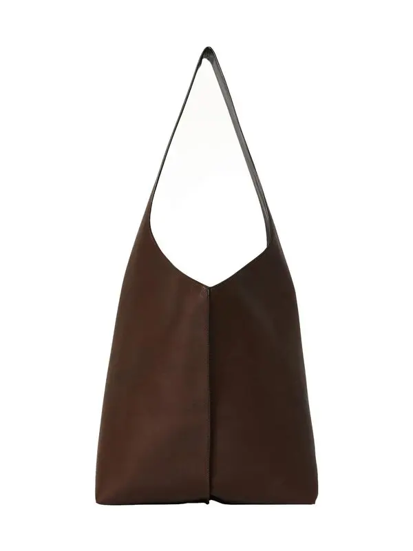 THE ROW Bindle Stitch Leather Handbag - Deep Brown