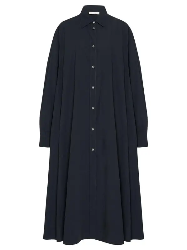 THE ROW Zeph Cotton Shirtdress - Dark Navy