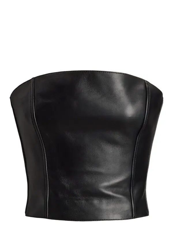 Ralph Lauren Lambskin Gwyneth Bustier - Black