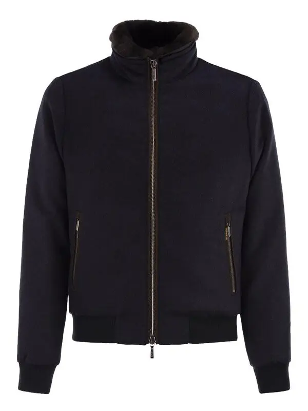 MOORER Bellati-ls9 Padded Bomber Jacket - Blue