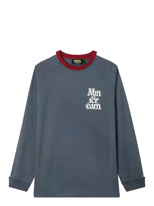 MINI CREAM Raglan-sleeve Logo-print Top - Blue